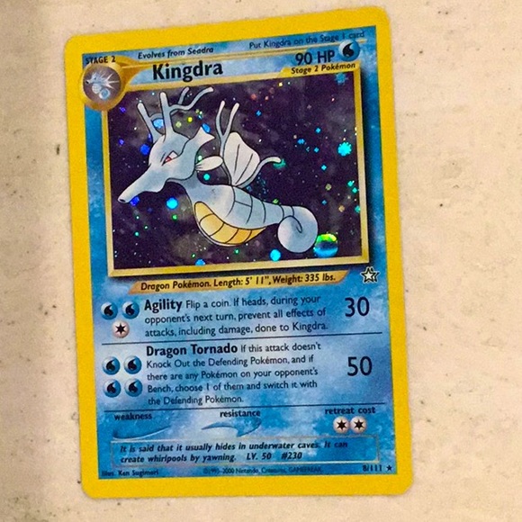 Pokemon | Other | Kingdra Pokemon 999 8111 Holo Card Neo Genesis 8 ...